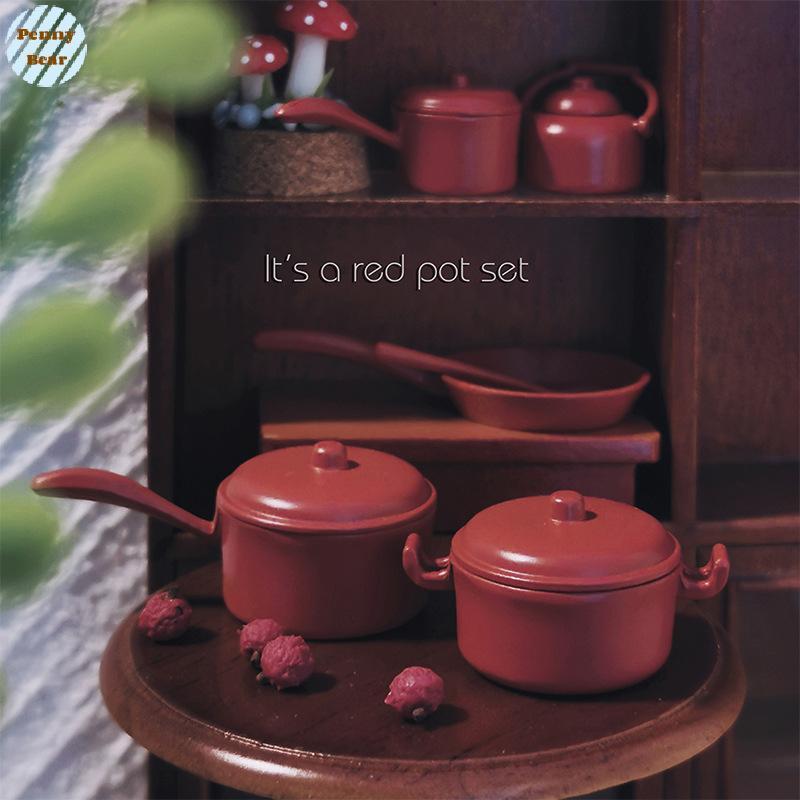 [Penny Bear] 1:12 Dollhouse Minature Pot Frying Pan Shovel Kettle Set ...