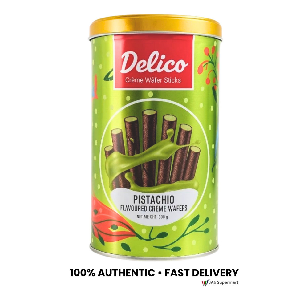 Delico Pistachio Flavoured Creme Wafers Sticks 300g – Crispy & Creamy ...