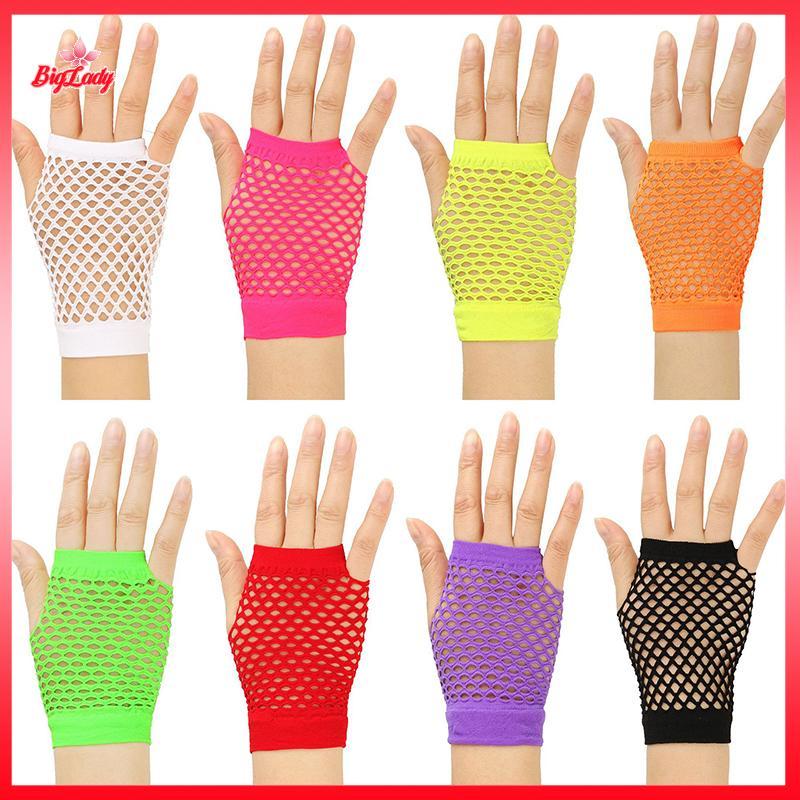 UVLN> 1Pair Womens Short Fishnet Net Gloves Fingerless Mesh Gloves Punk ...