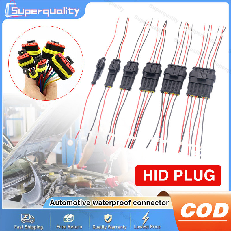 Waterproof Connector Socket 1 2 3 4 5 6 Pin Pair of Sockets Plus Car ...