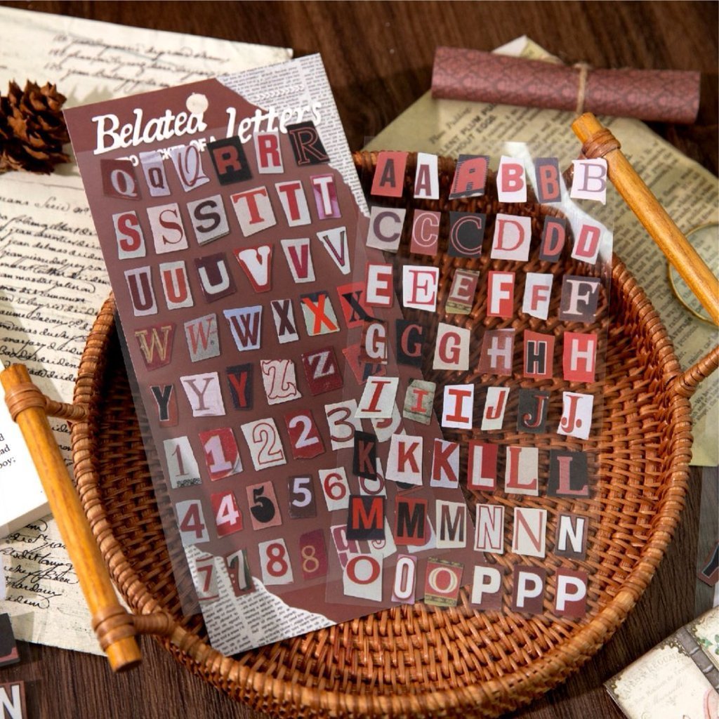 2 Sheets Vintage Stickers Scrapbook Stickers Graffiti Cute Vintage ...