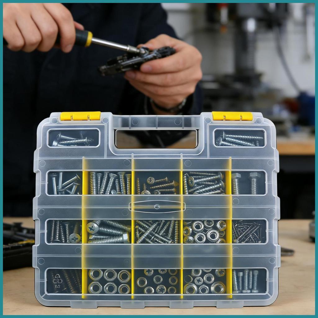 Screw Organizer Container with Removable Dividers Nail Screw Bolts ...