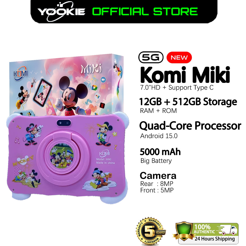 Brand New Original 5G KOMI Tablet For Kids Android15 12GB+512GB Dual ...