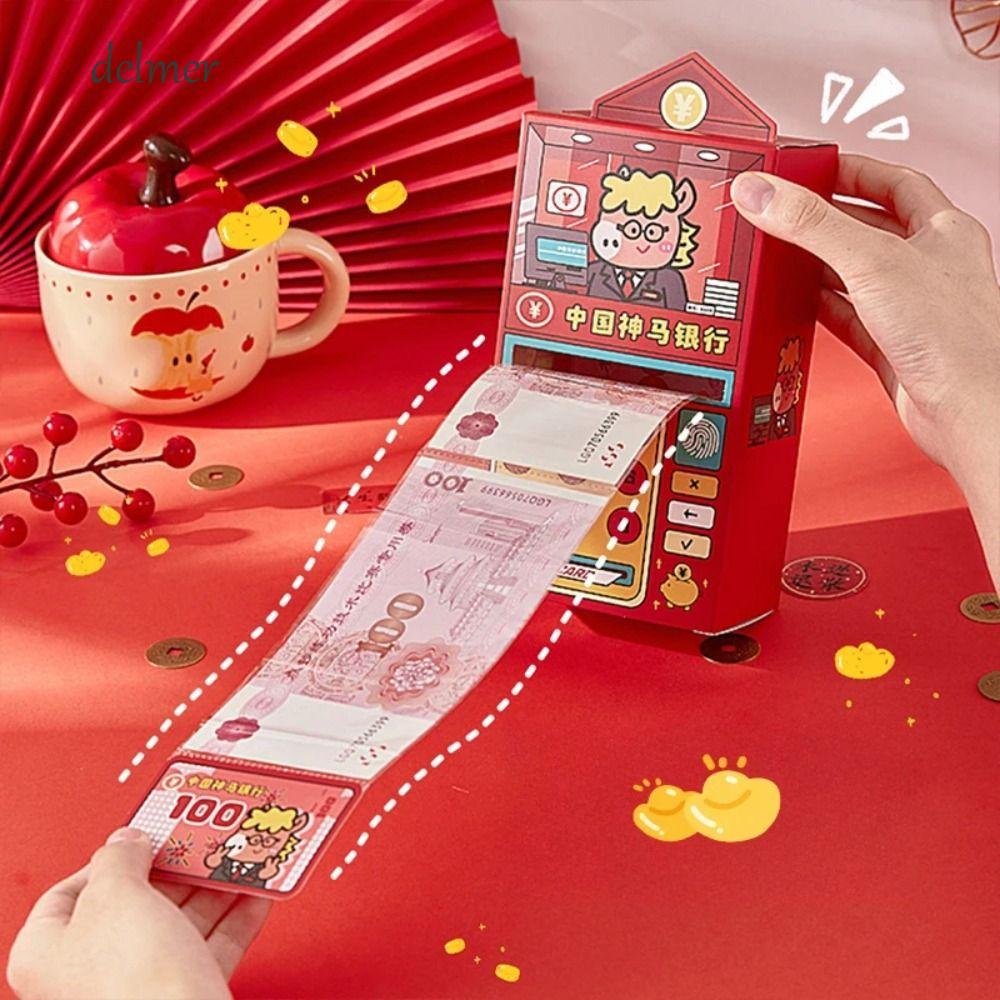 DELMER Money Pocket, Pull Fun Money Envelope, HongBao Cartoon Best ...
