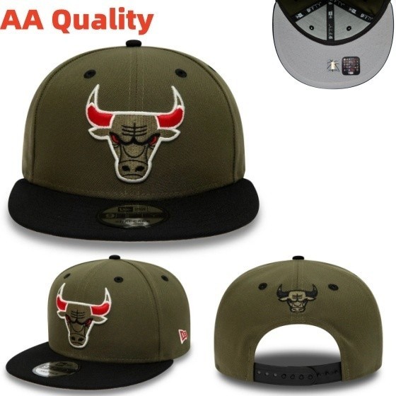 AA quality baseball cap, adjustable cap, New Era Chicago Bulls olive ...