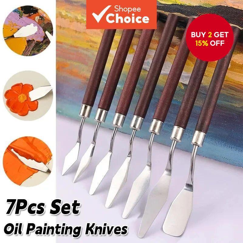 7-Piece Stainless Steel Oil Painting Knives Set - Artist Spatulas ...