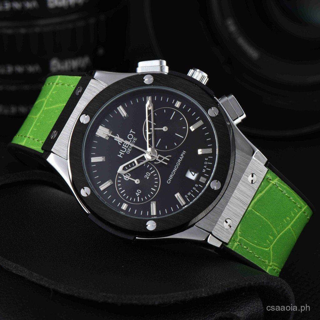 Hengbao New Style Quartz Movement Leather Strap Green Trendy Casual ...
