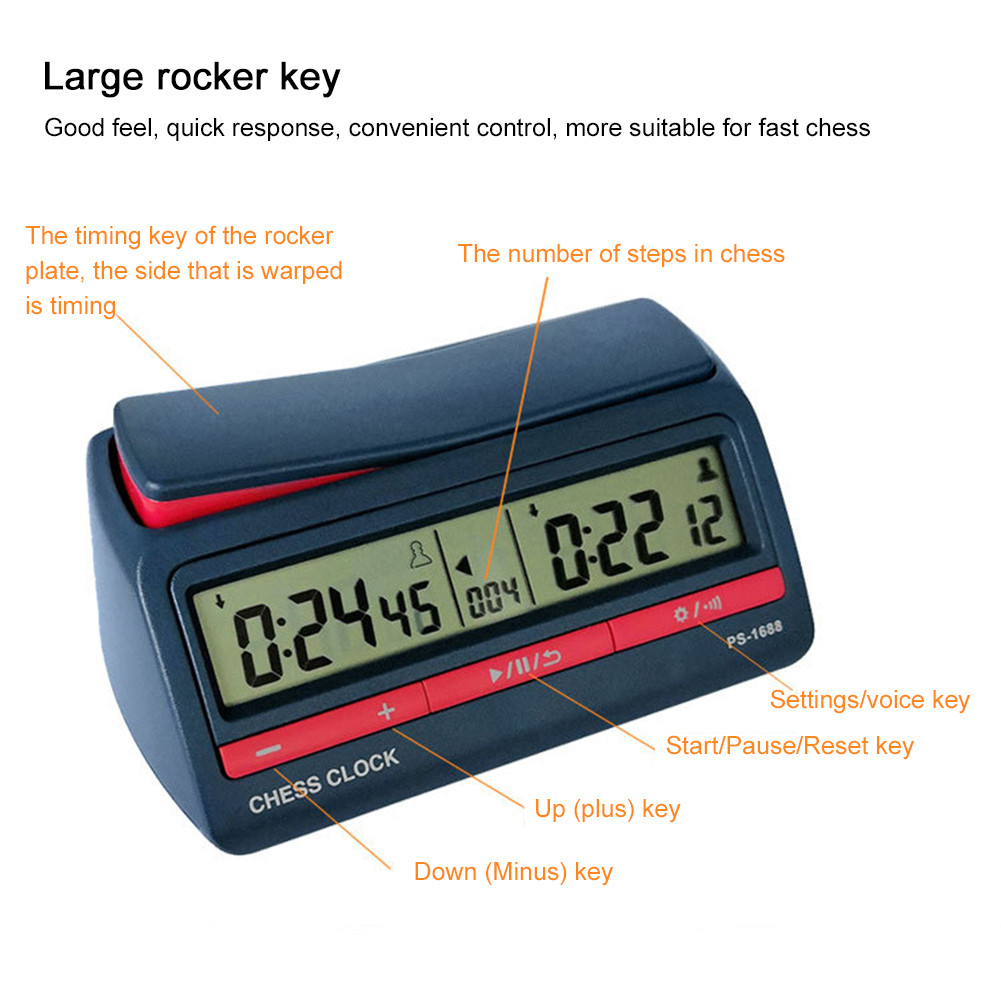 ⚡24H⚡ Chess Clock Professional Count Up Down Timer Lightweight for ...