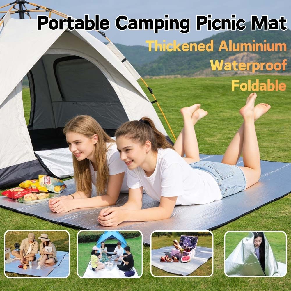 Waterproof Double-Sided Aluminium Tent Mat Camping Foam Mat for Picnic ...