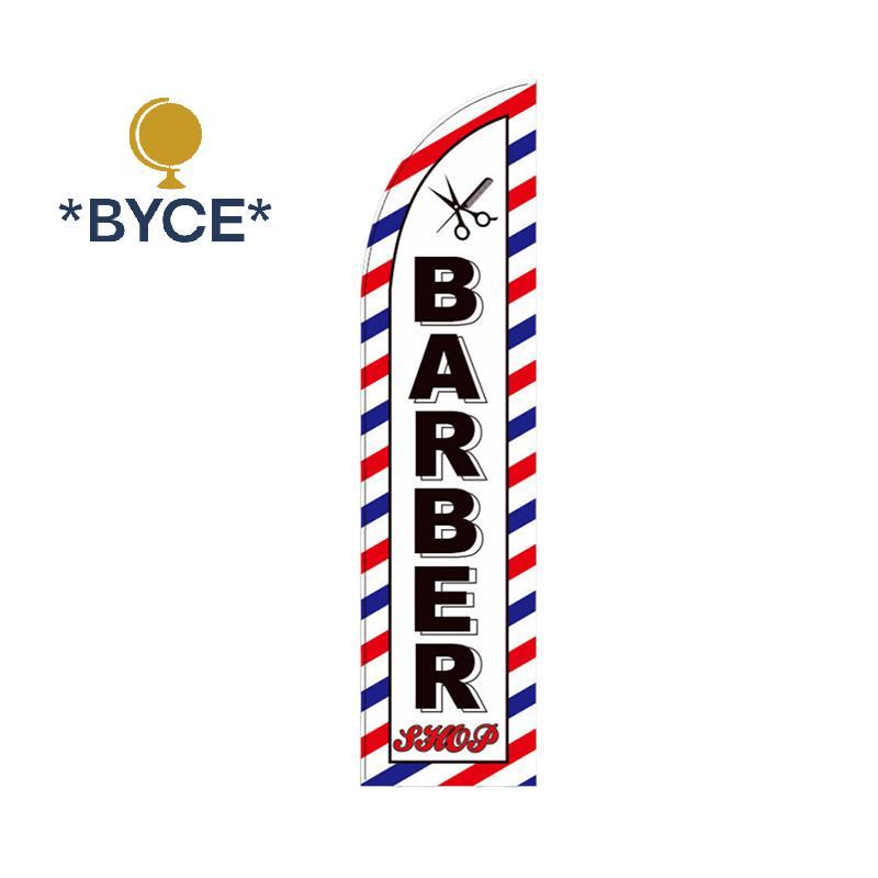 BYCE> Barber Shop Flag Single-Side Barber Shop Flag Banner Black Sleeve ...