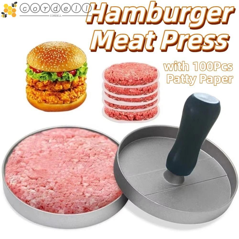 CORDELL Hamburger Meat Press, Non-Stick Aluminum Hamburger Mold, 100 ...