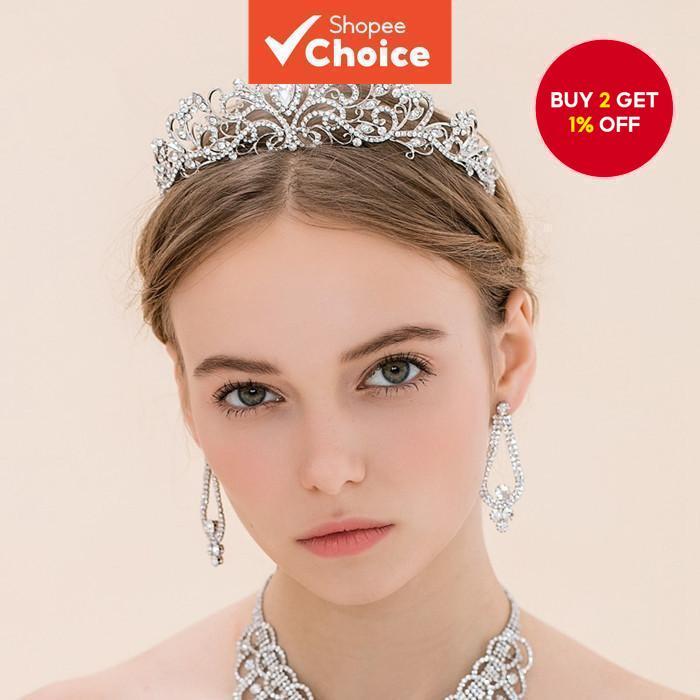 1 Pc Luxurious Bridal Tiara, Sparkling Rhinestone Wedding Headpiece ...