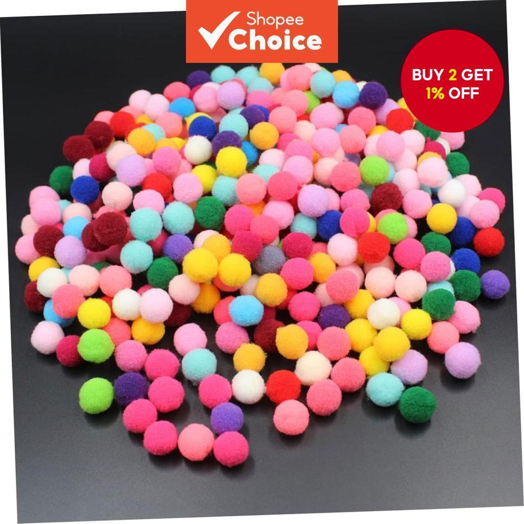 300pcs 14mm Multi-color Soft Pom Pom Balls in A Reusable Bag, Perfect ...