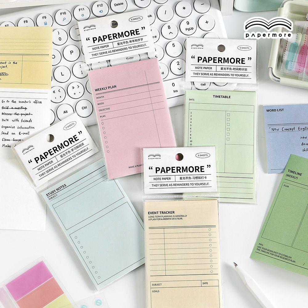 6 Sheets Foldable Memo Notes Office Paper Memo Sheets Non-Sticky Memo ...