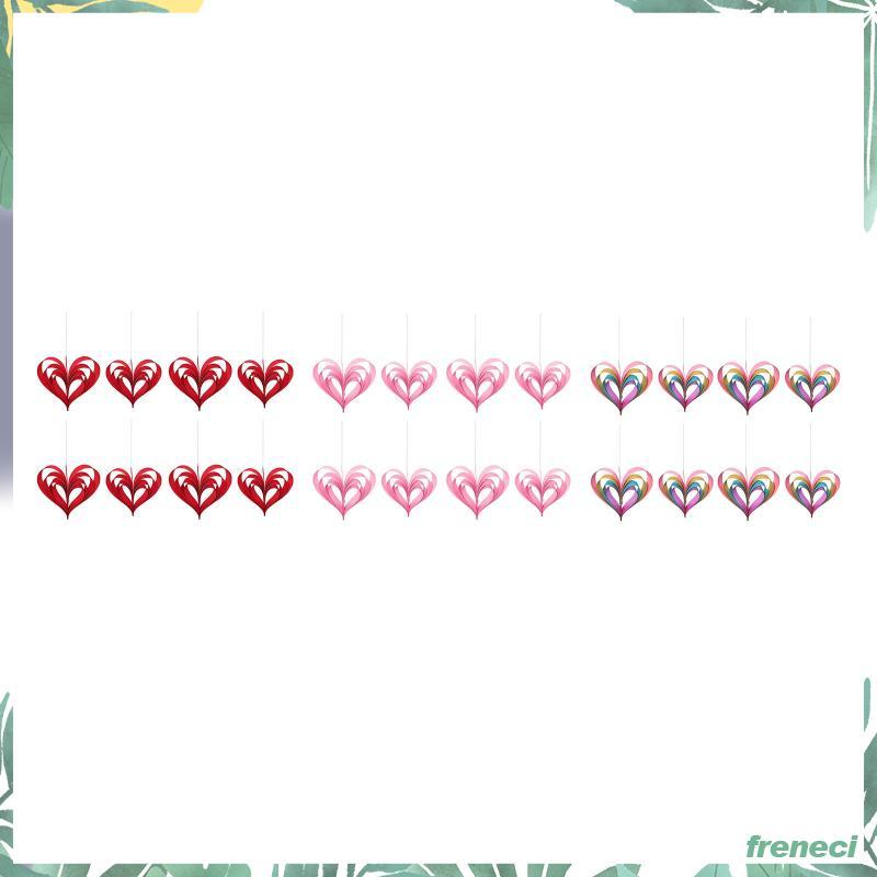 [Freneci] 8 Pieces Heart Garland Banner Hanging Ornament 3D Paper ...