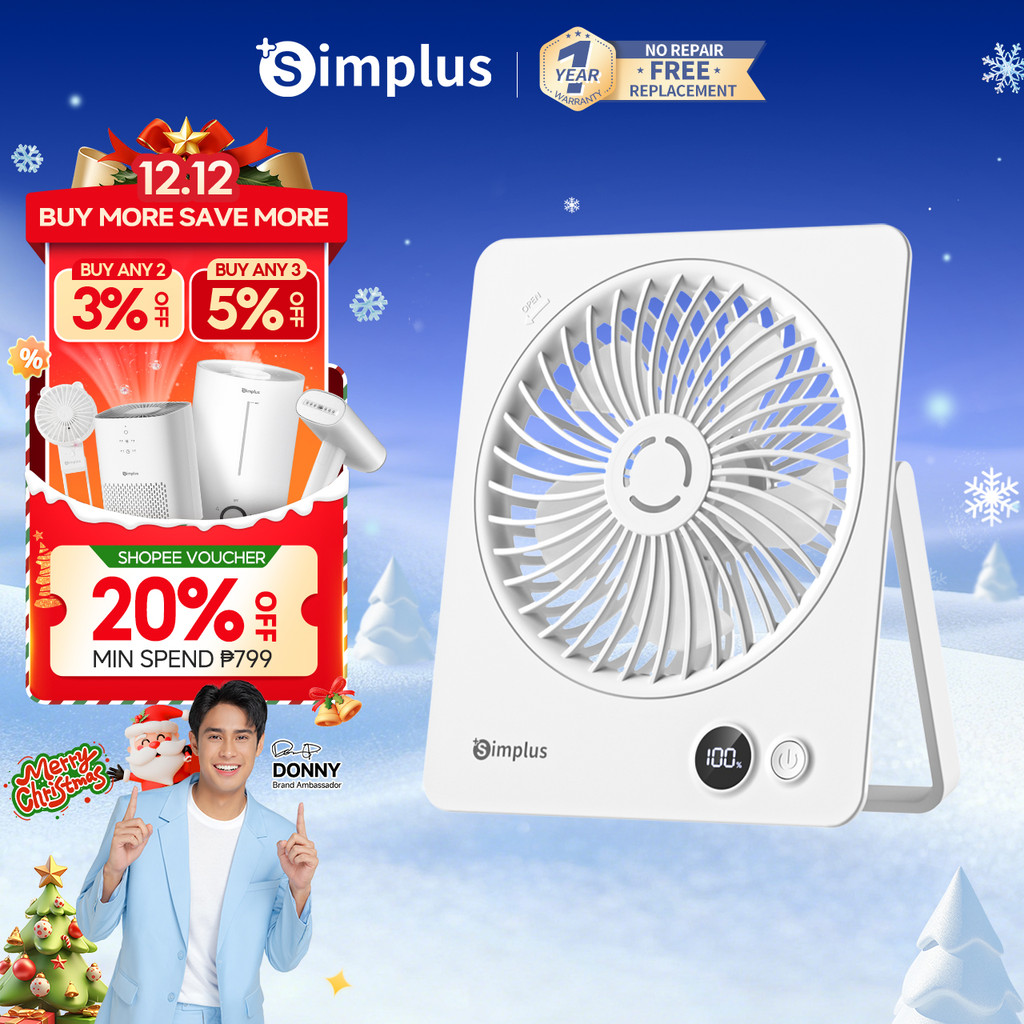 Simplus Compact Desktop Fan Type-C Rechargeable Portable Aroma Diffuser ...