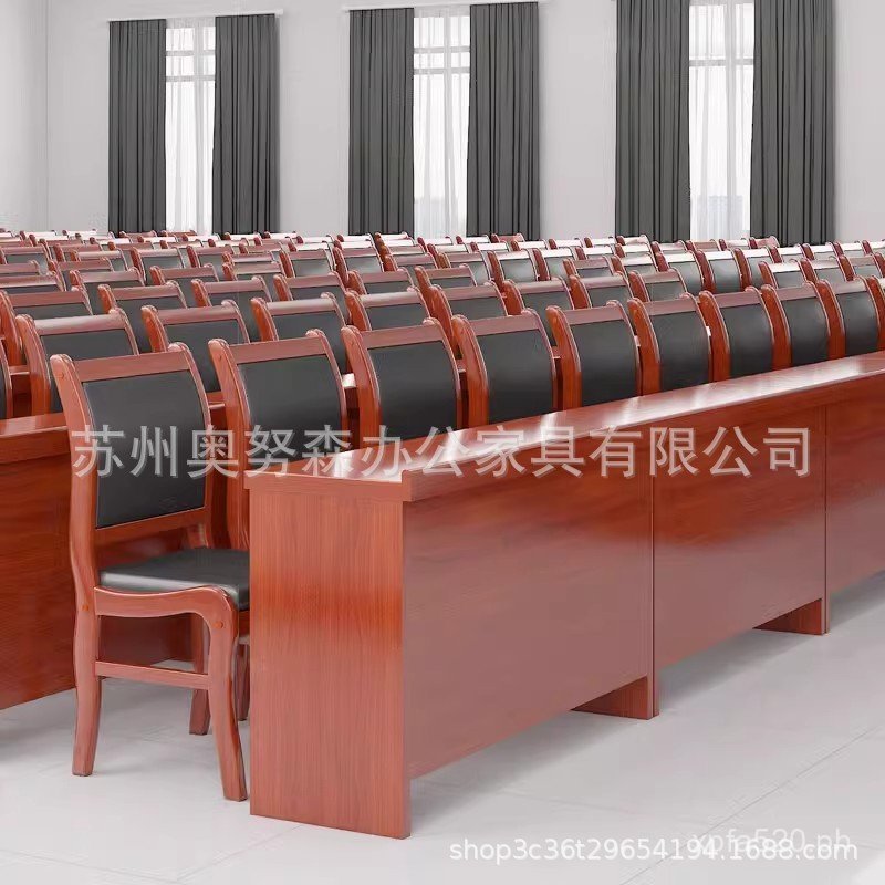 Conference Room Training Meeting Table Set with Chairs Solid Wood ...