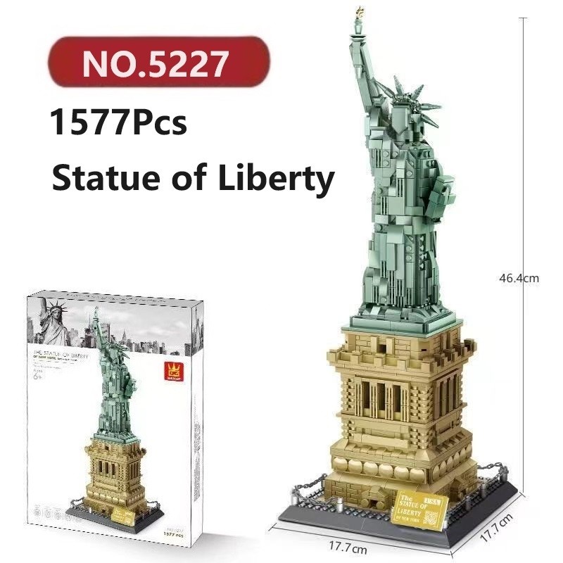 Statue of Liberty Building Blocks 1577 Pcs WANGE Architecture Bricks ...