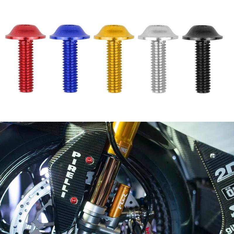10Pcs Motorcycle Bolts Colourful Screw M5 *16mm Aluminum Alloy ...