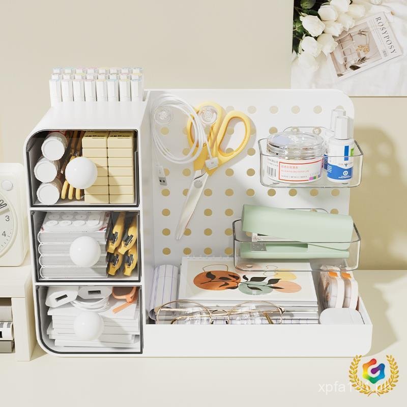 Perforated Book Storage Rack Desk Stationery Desktop Student Organizer ...