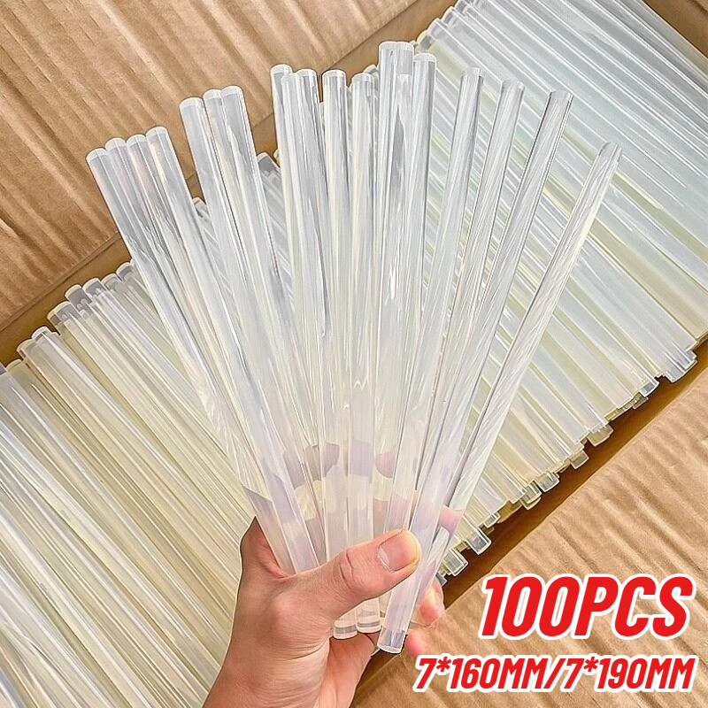 100pcs Hot Melt Adhesive Glue Sticks Translucent Small GlueStick Rod ...