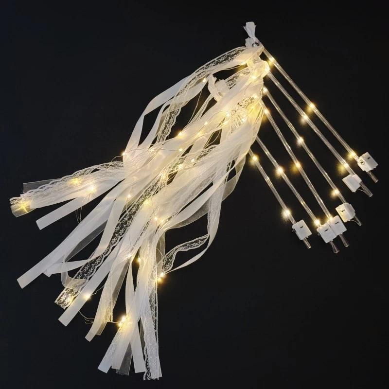 50Pcs Light up Wedding Wands LED Ribbon Wands Sparklers with Bells ...
