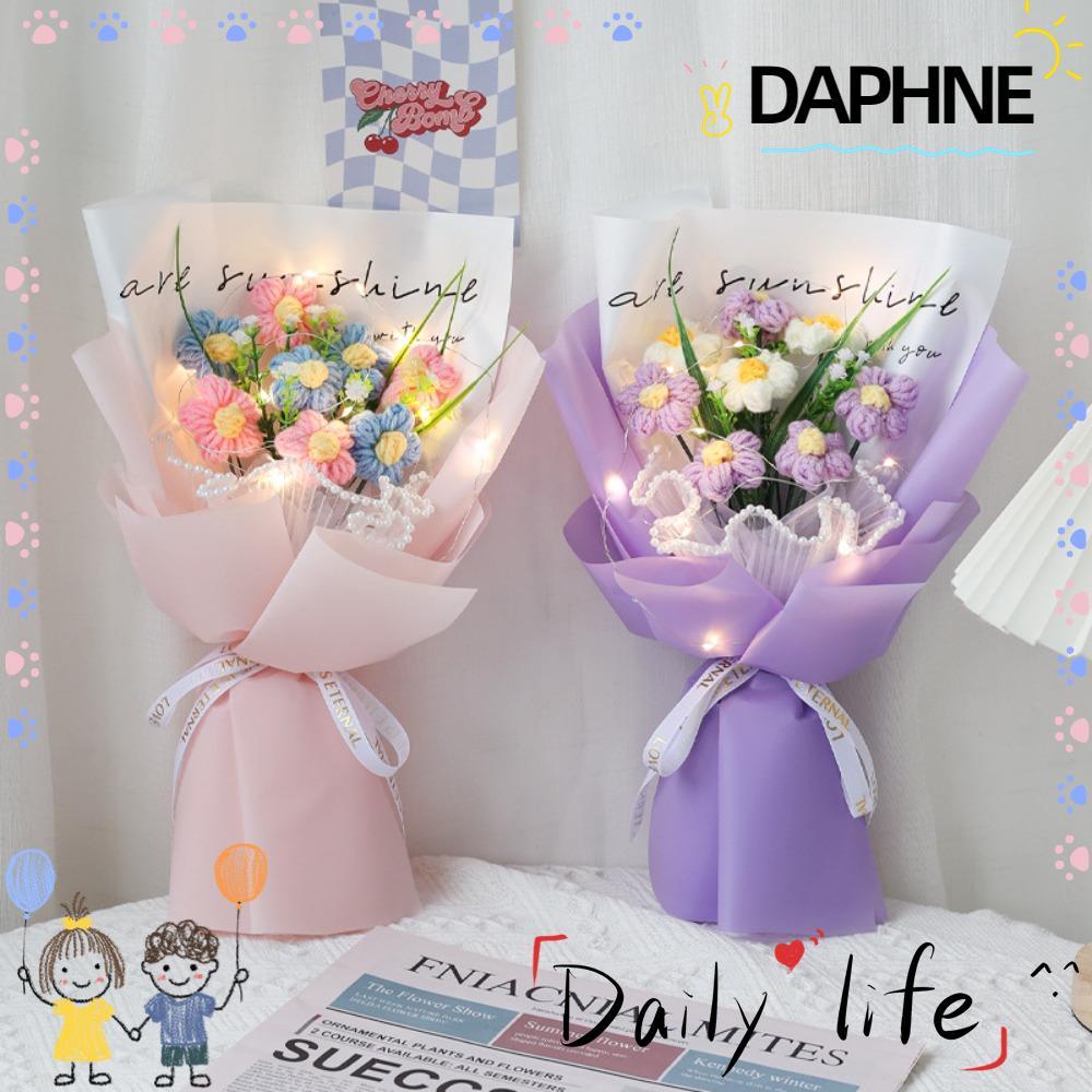 DAPHNE Crochet Flowers Bouquet, Crochet Flowers Home Decor Luminous ...