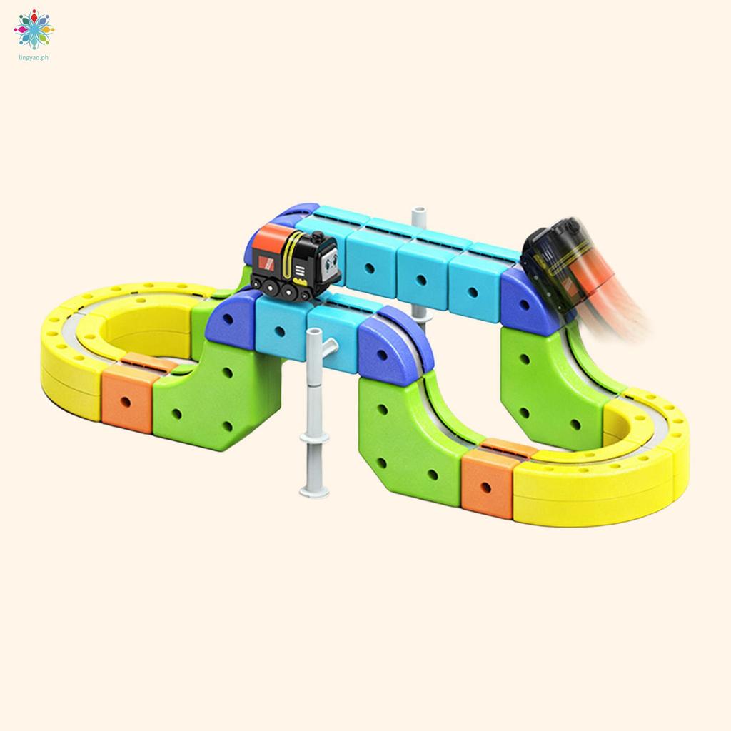 Magnetic Track Train Toy For Kids Electric Building Blocks Set With ...