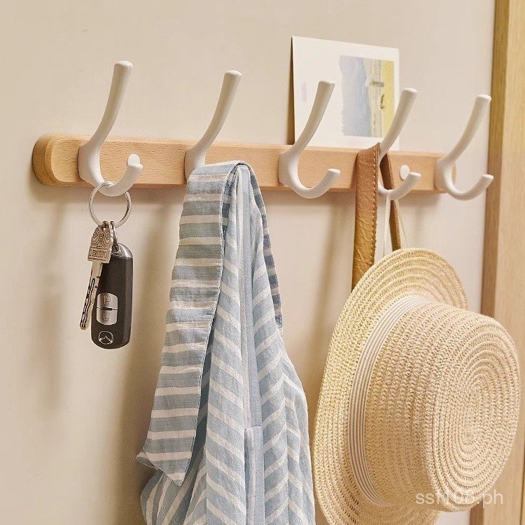 Fitting Room Hook Rack Solid Wood Living Room Vintage Entryway No-Drill ...
