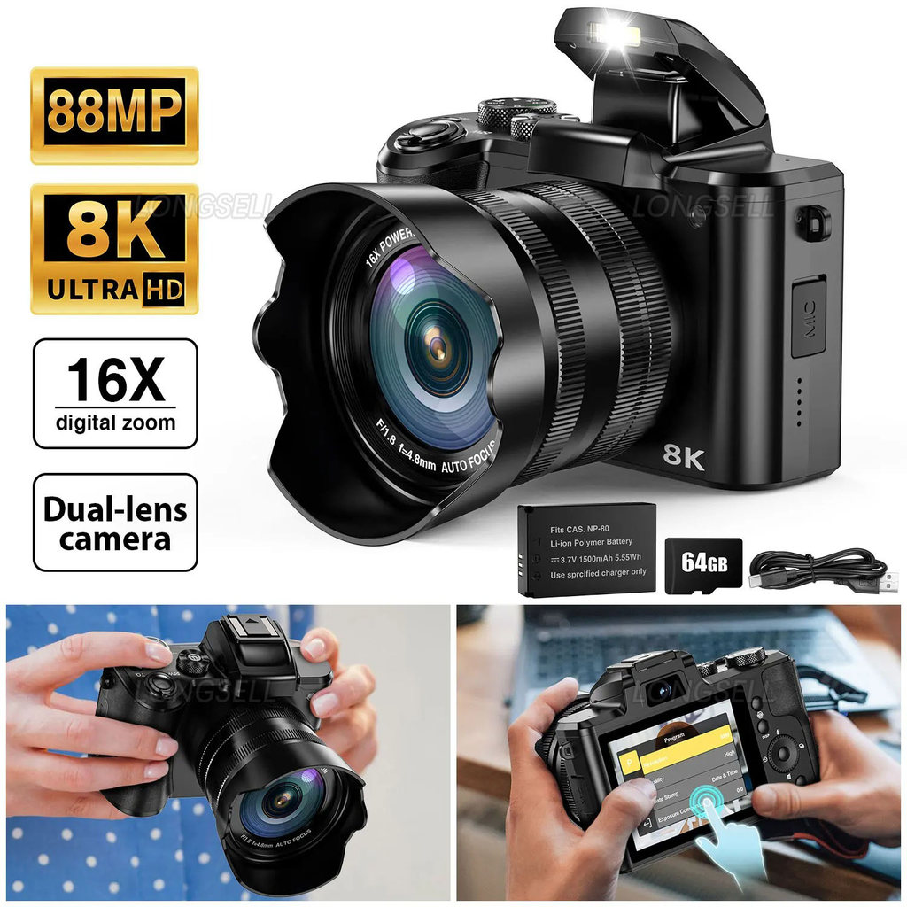 8K Digital Camera for Photography Entry-level 48MP Sensor Autofocus ...