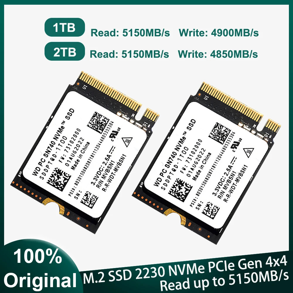 Western Digital Sn740 Ssd M.2 2230 Gen4 Pcie 4.0 X4 Nvme Solid State ...
