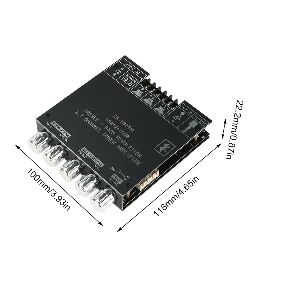 Pcbfun TB21H 2.1 channel BT 5.1 digital amplifier module TPA3116D2 dual ...