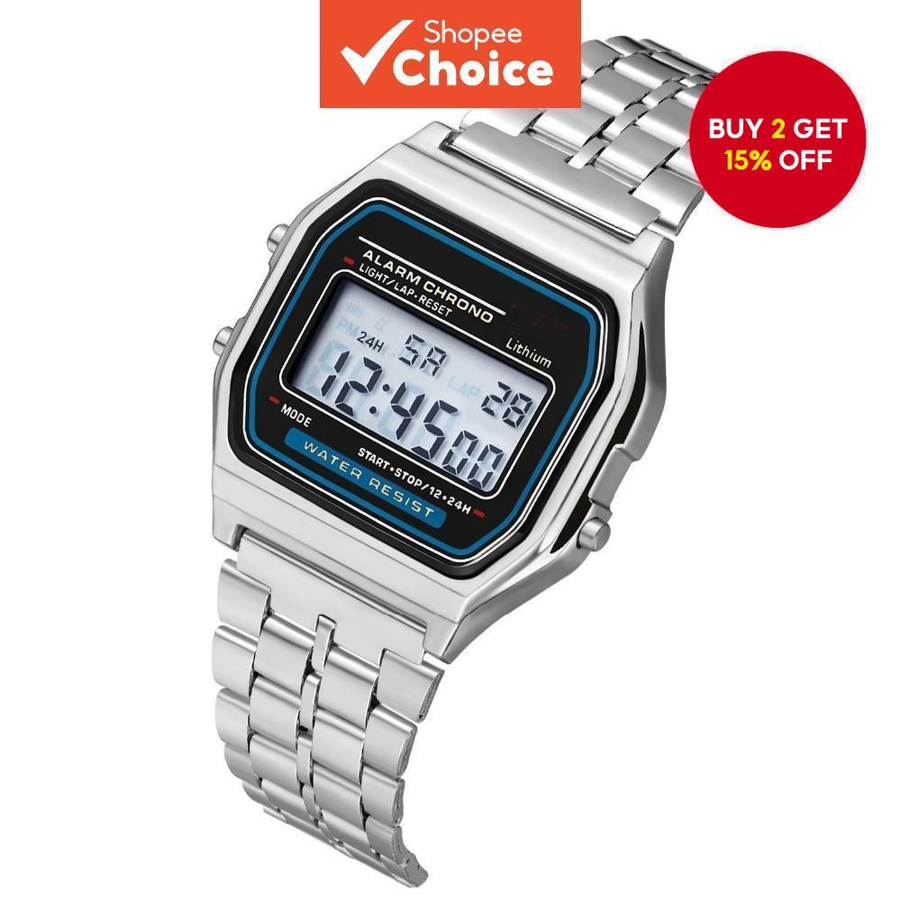 Vintage WR Unisex Watch - Silver with White Background, Black Numbers ...