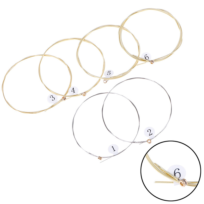 {HB Fashion } 1 Set 6 pcs Practice Nickel Plated Steel Guitar String ...
