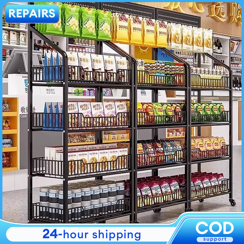 3/4/5 Layers Supermarket Shelves Snack Shelf Grocery Rack Display Rack ...