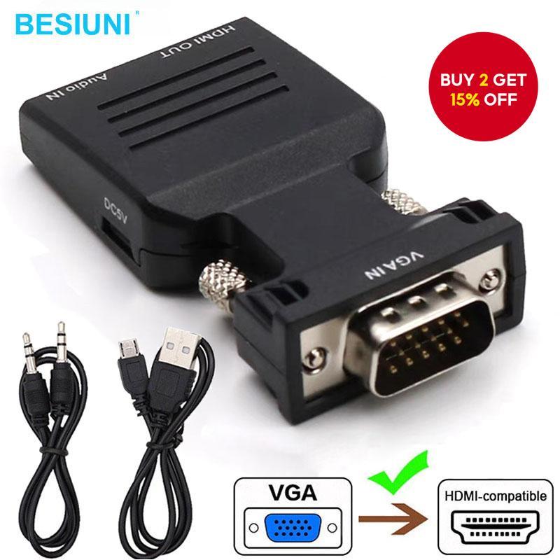 [Shopee Choice] VGA to HDMI Converter HD 1080P Adapter with Audio Cable ...