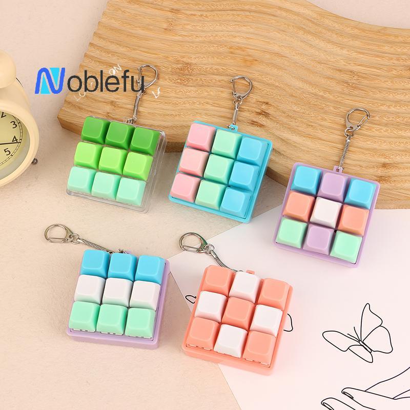 [Noblefu] 9 Keys Square-Shaped Keyboard Keycaps Keychain Fidget Toy ...