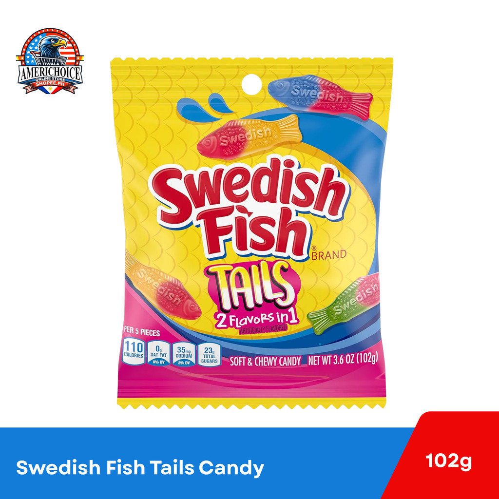Swedish Fish Tails Candy 102g – USA Imported Soft & Chewy Fruity ...