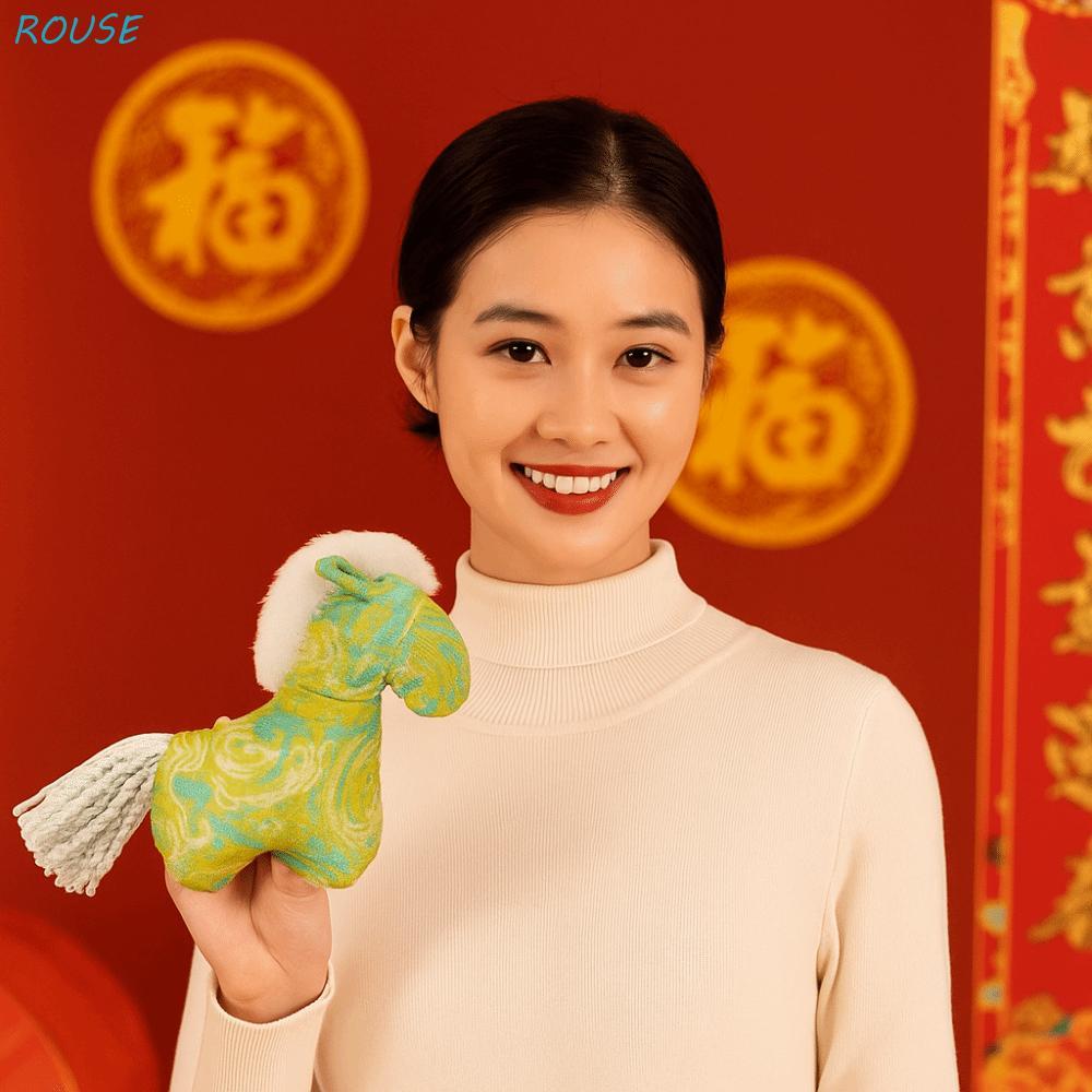 ROUSE Zodiac Horse Plush Dolls, PP Cotton Stuffed Simulated Bristles ...
