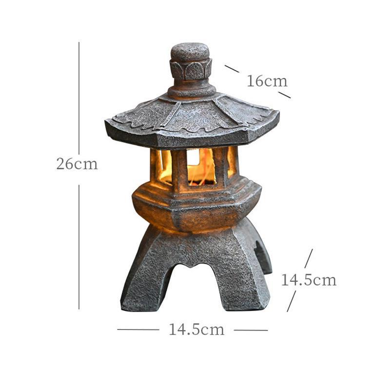BDGF Solar Powered Zen Pagoda Lantern Garden Statue Palace Courtyard ...