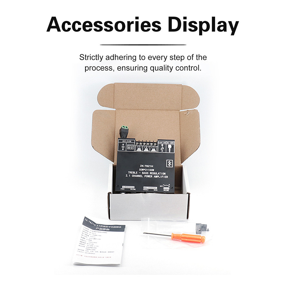 Pcbfun TB21H 2.1 channel BT 5.1 digital amplifier module TPA3116D2 dual ...