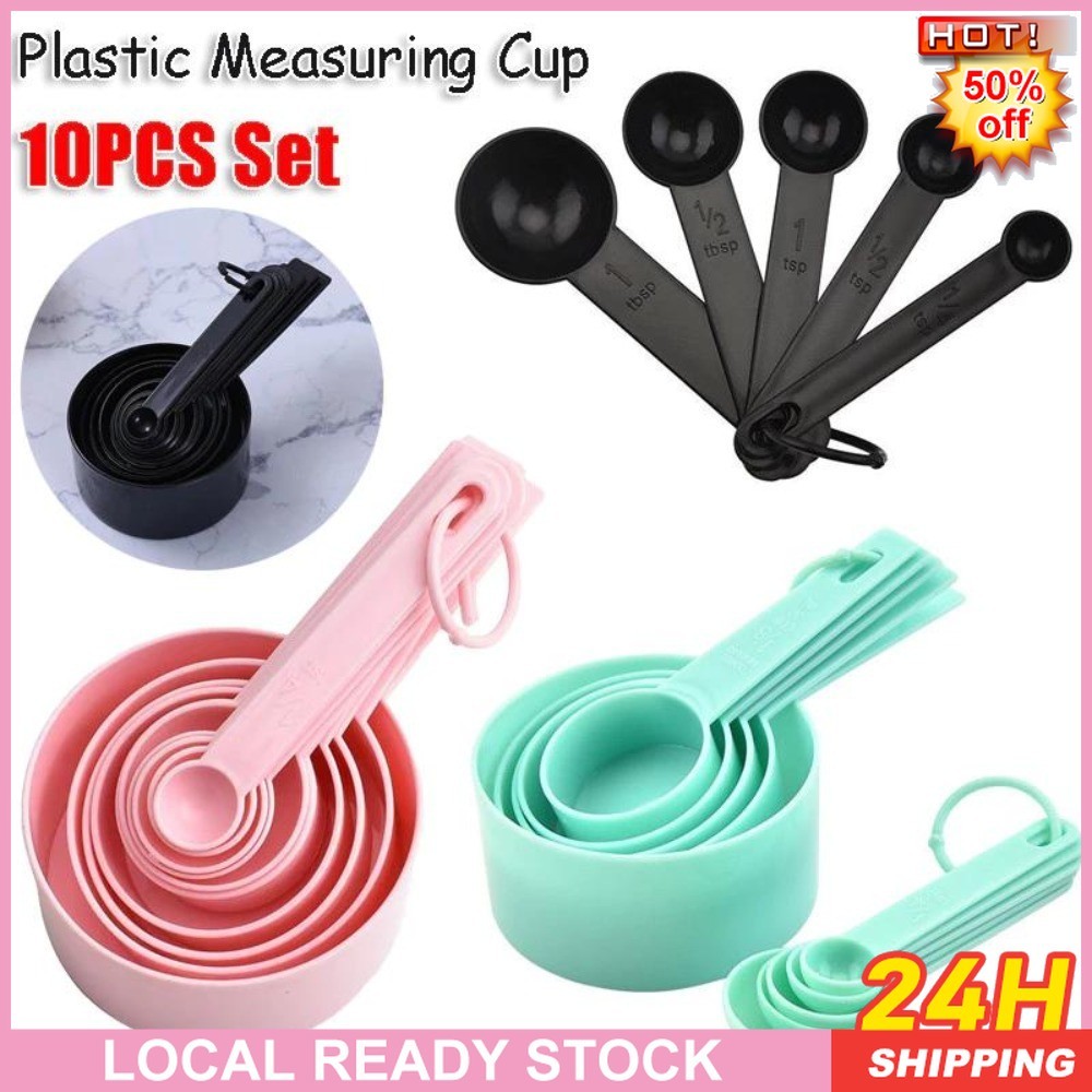 10Pcs Stainless Steel Measuring Cups Set Measuring Spoons for Baking ...
