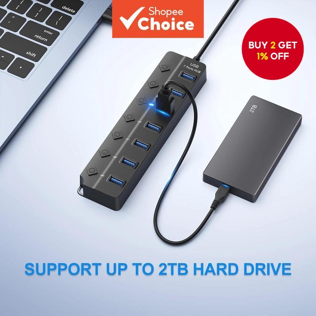 USB HUB OTG High Speed Splitter Adapter 7 Port 4 Port Multiple Expander ...