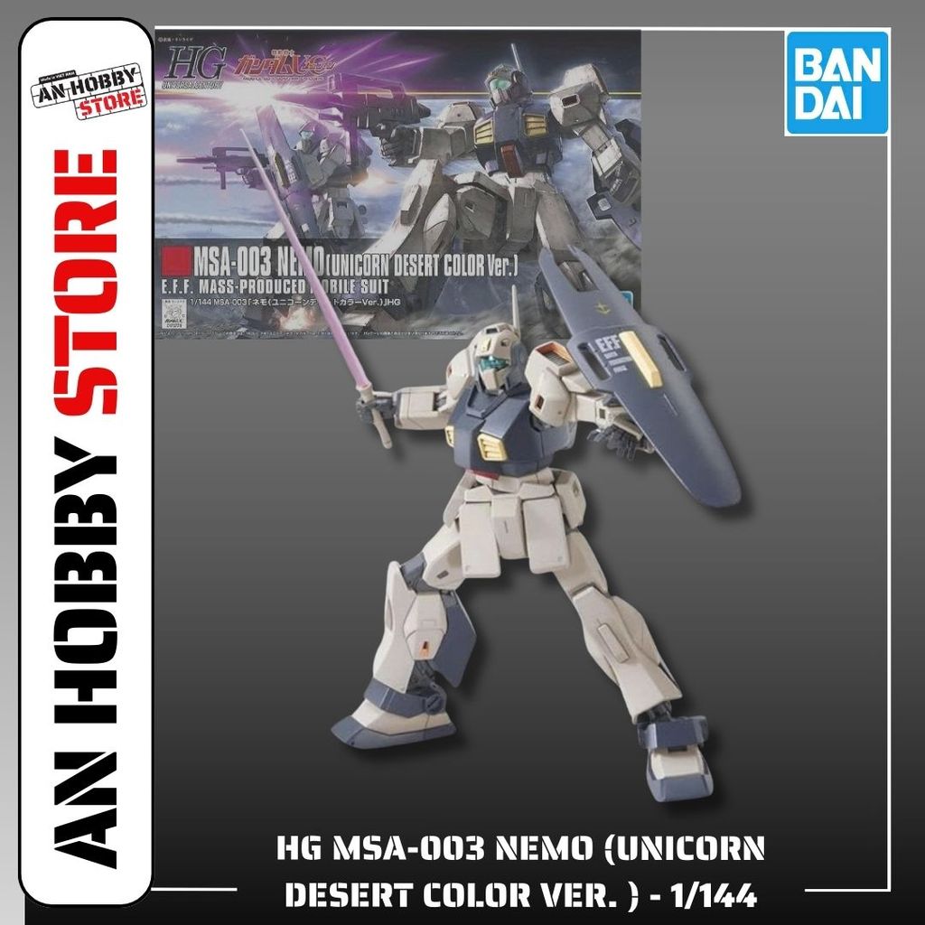 BANDAI ASSEMBLY MODEL HG 1/144 MSA-003 NEMO (UNICORN DESERT COLOR Ver ...