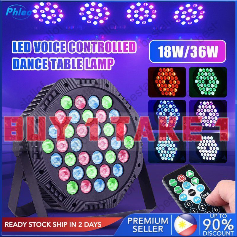 【BUY 1 TAKE 1 】36W 18/36LED Stage Light RGB Par Light With Remote ...