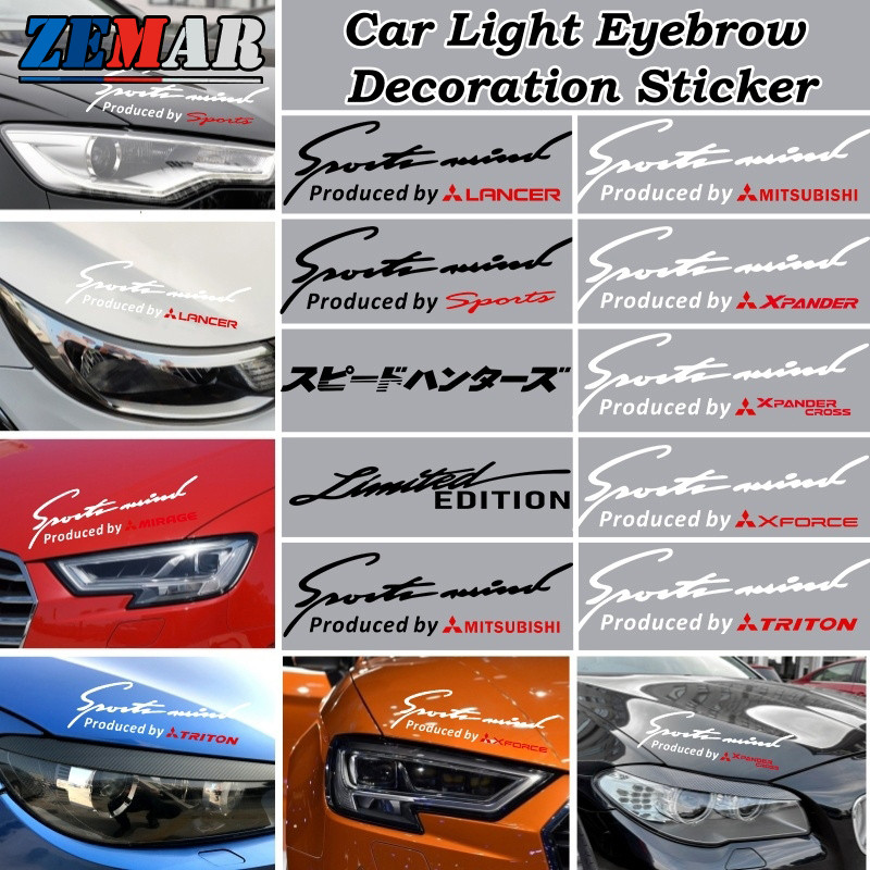 Mitsubishi Car Light Eyebrow Decoration Sticker Car Headlight Eyebrows ...