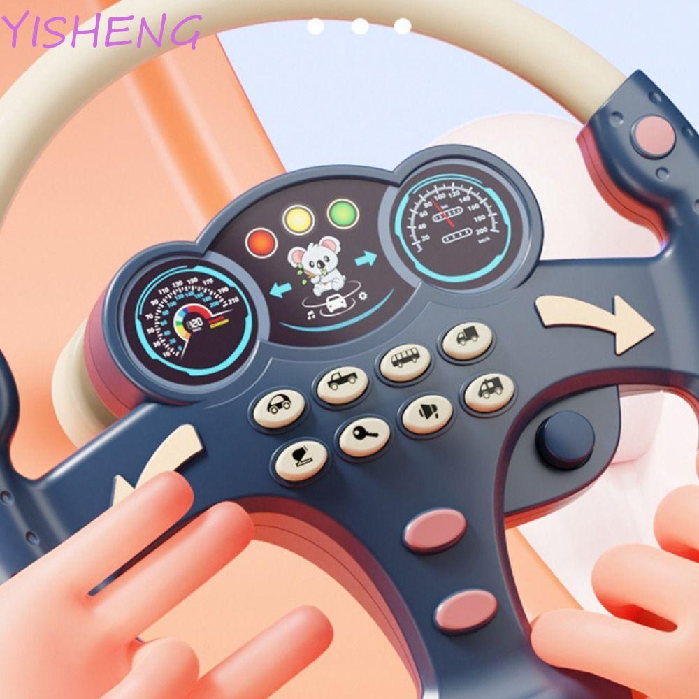 YISHENG58BS Simulation Steering Wheel Toys, Copilots Stroller Electric ...
