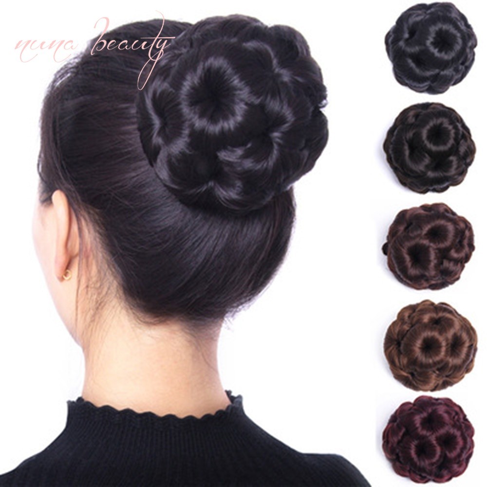 Ball Hair Bun Wig Bridal Head Behind Hair Extension Natural Invisible ...