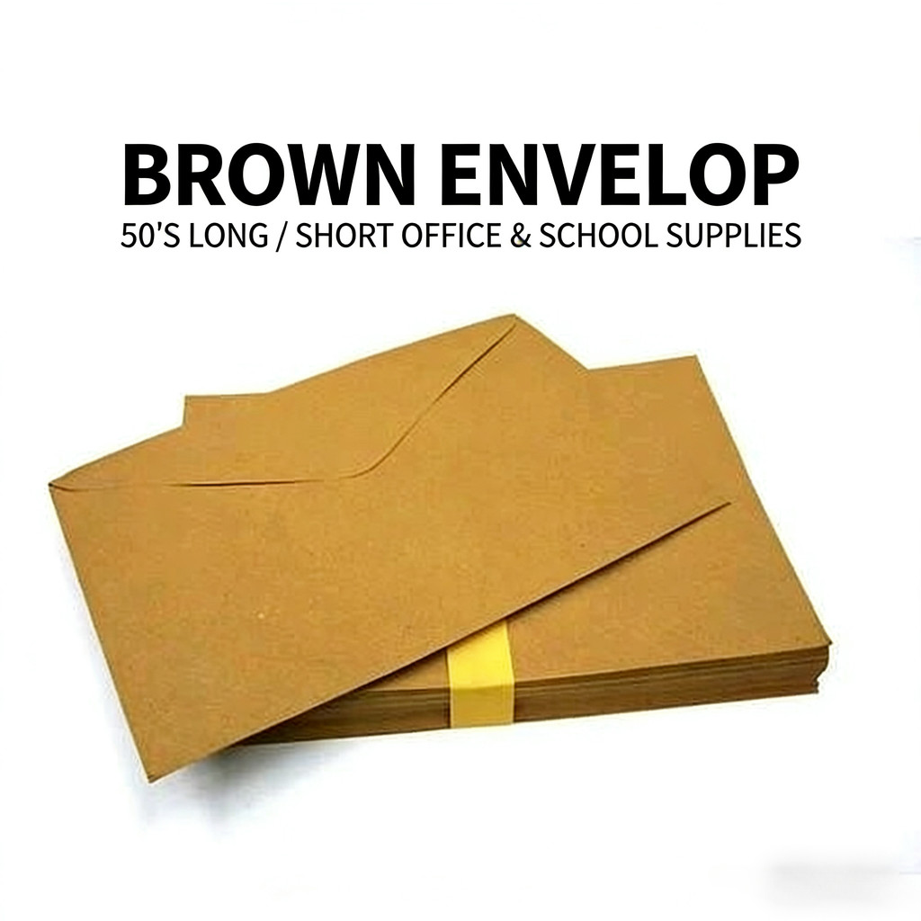 [COD] BROWN ENVELOP 50'S LONG / SHORT OFFICE & SCHOOL SUPPLIES | Shopee ...