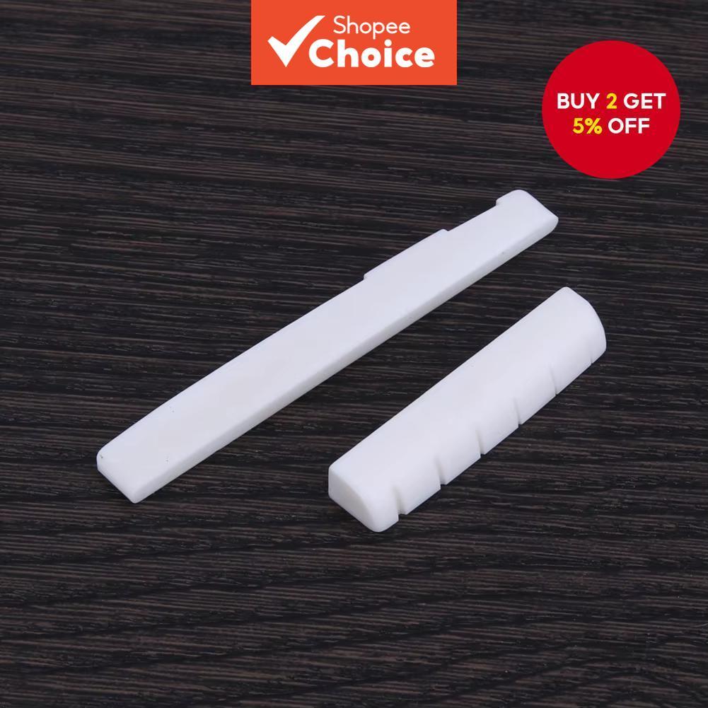 Miwayer 1 Set Bone Bridge Pins Nail Nut Saddle Part for Acoustic Folk ...